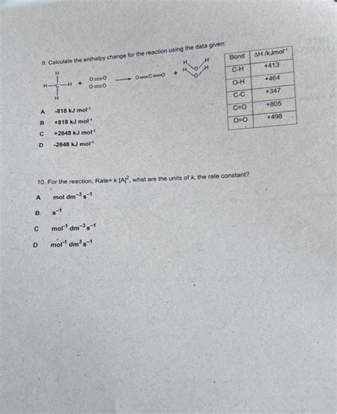 Solved Calculate The Enthalpy Change For The Reaction Chegg Com