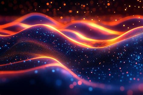 Abstract Wave Particle Technology Background Premium AI Generated Image