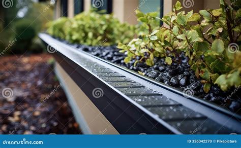 Overflow Gutter With Leaves Stock Illustration 328718224
