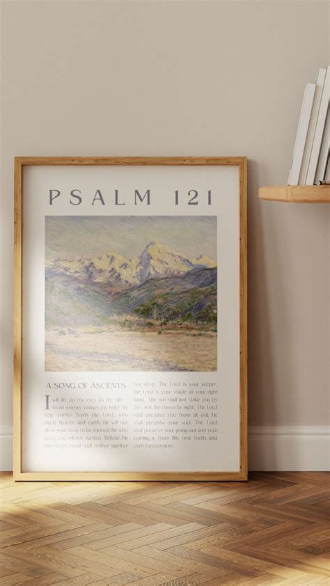 Psalm 121 Wall Art Nkjv Without Verse Numbers Vintage Monet Print