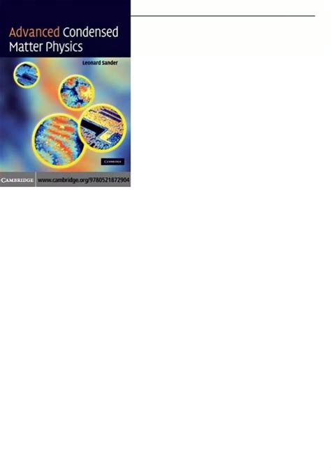 Advanced Condensed Matter Physics By Leonard M Sander PHY Stuvia US