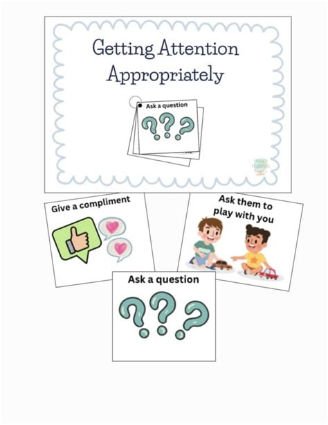 Social Skills Getting Attention Appropriately By Tessas Teaching Tools