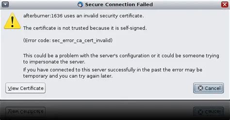 Thunderbird Error Display Message Help