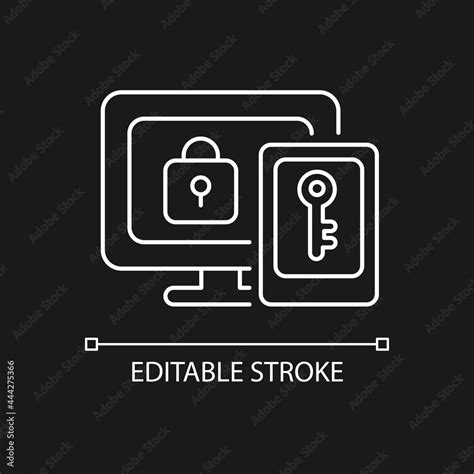 Multi Factor Authentication White Linear Icon For Dark Theme Providing