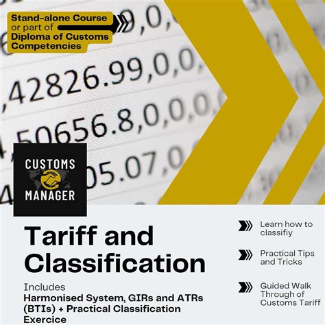 Course Tariff And Customs Classification Customs Manager Ltd