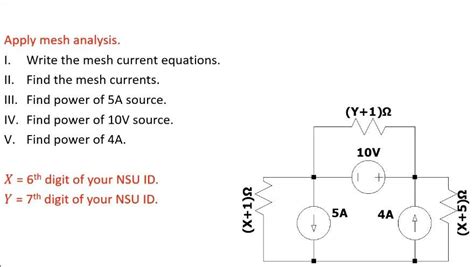 Solved Apply Mesh Analysis 1 Write The Mesh Current Chegg Com
