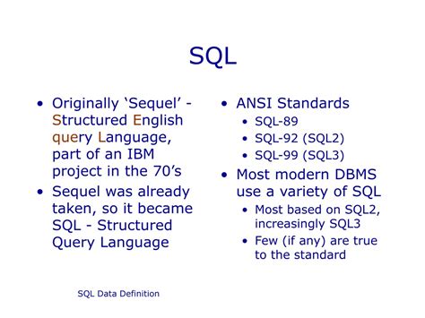 PPT SQL Data Definition Tables Keys And SQL Language PowerPoint Presentation ID 9406451