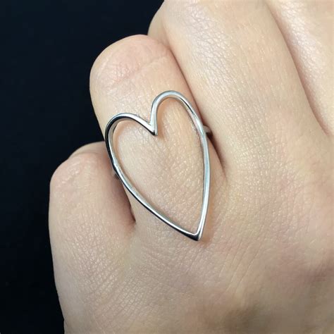 Heart Ringstainless Steel Heart Ring Gothic Jewelry Heart Jewelry