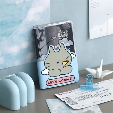아이코닉디자인 두들 여권 케이스 4types 여권지갑 파우치 커버 홀더 투명 방수 커플 가족 여행 카드 유심 캐릭터 일러스트 고양이 선물 휴대용 심플 포켓 미니