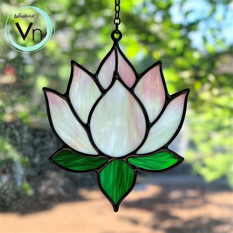 Digital Download Pattern Lotus Flower Suncatcher Stained Glass Pattern