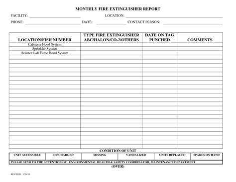 Fire Extinguisher Inventory Spreadsheet — Db
