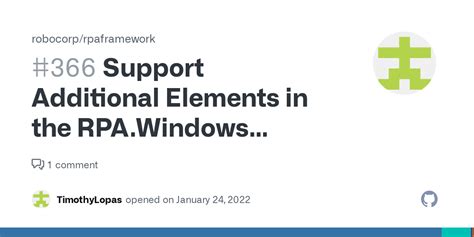 Support Additional Elements In The Rpawindows Library · Issue 366 · Robocorprpaframework · Github