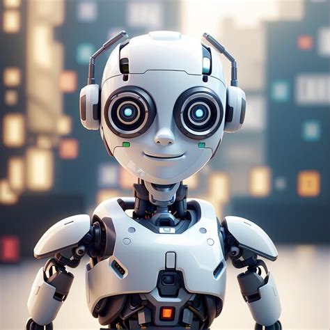 Cute Robot Vector Icon Illustration Techology Robot Icon Concept Isolated Premium Vector Flat