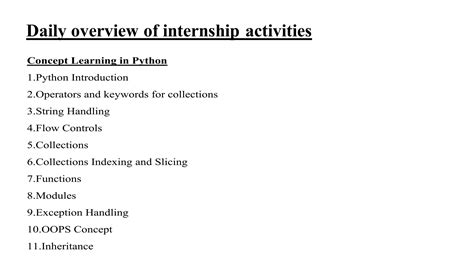 Report On Internshala Python Training Pdf