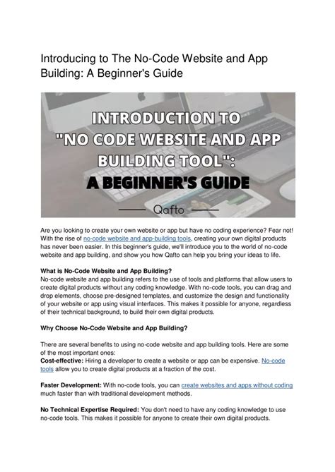 ppt introduction to no code website and app building a beginner s