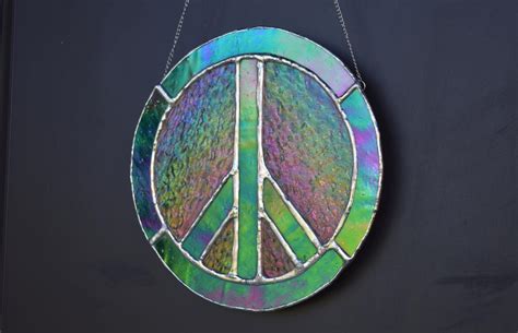 Peace Sign Stained Glass Pattern Digital Download Etsy