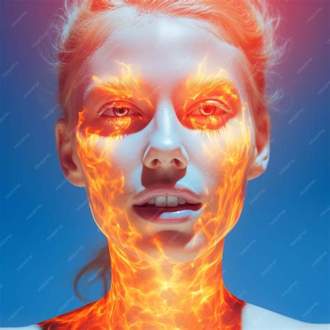Premium Ai Image 3d Rendered Illustration Of A Female Face With Fire