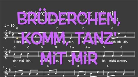 Lied: Brüderchen, komm, tanz mit mir (Kinderlied / Melodie, Akkorde ...