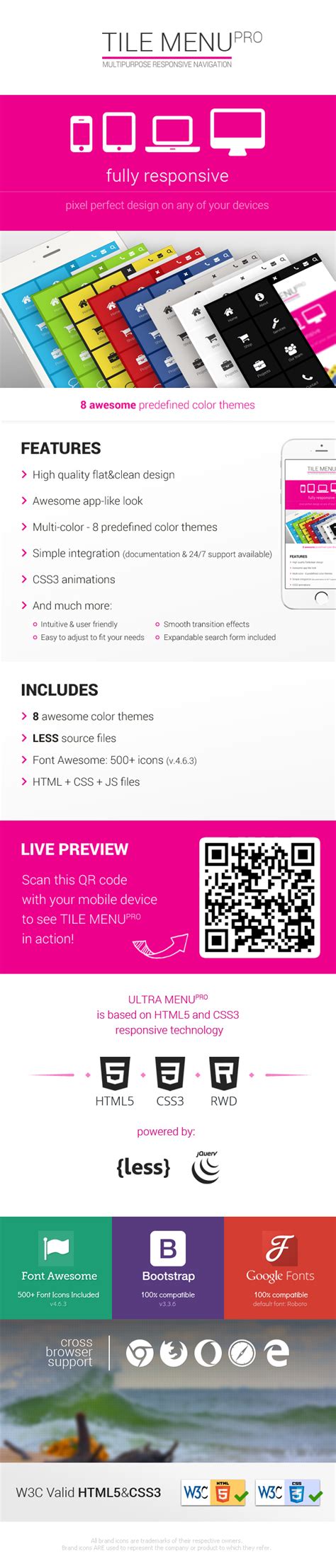 Multipurpose Responsive Tile Navigation Menu Code Market