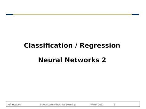 Pptx Classification Regression Neural Networks 2 Dokumentips