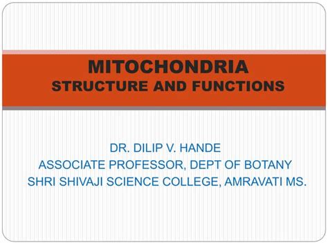 Mitochondria Pptx Biological Sciences Science