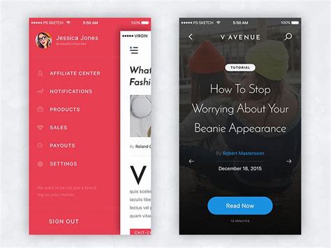 mobile menu design user interface examples 33 app menus mobile app