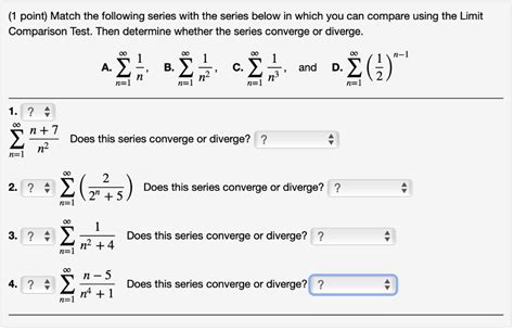 Solved Point Match The Following Series With The Series Chegg Com