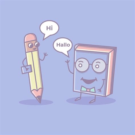 연필과 책 귀여운 일러스트 프리미엄 벡터