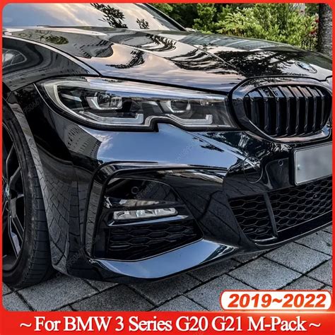 For Bmw G20 G21 Car Front Bumper Lip Spoiler Fog Lamp Cover Trim Grille