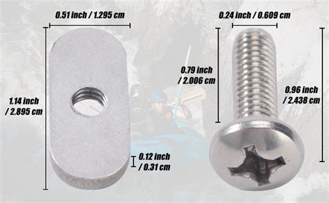 8 Pcs 304 Ss Kayak Rail Track Screws 304 Stainless Steel