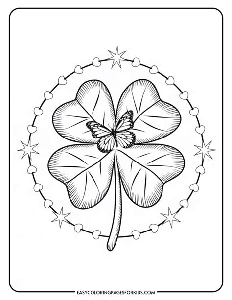 Four Leaf Clover Colouring Pages