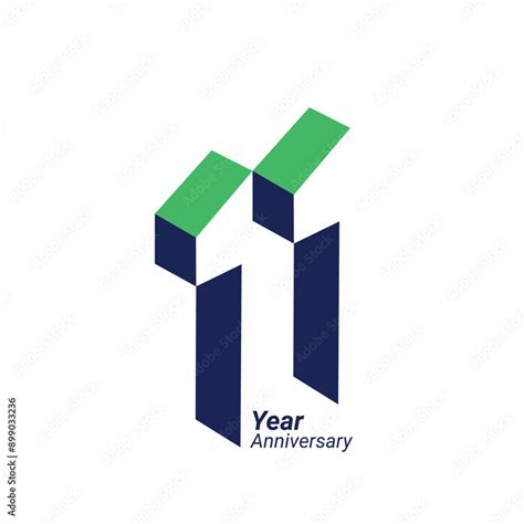 11th Year Anniversary Logo 11 Birthday Eleven Vector Template Design Element For Birthday