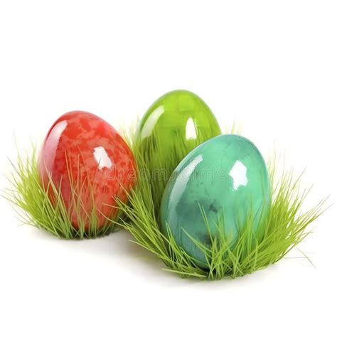 Colorful Easter Eggs Nestled In Spring Grass Stock Illustration Illustration Of Glossy