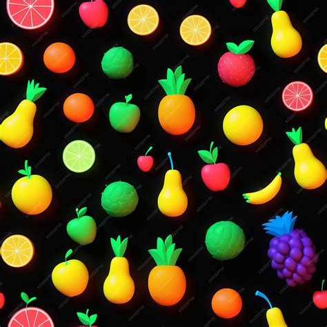 Premium Vector Colorful Fruit Background With Fruits And Berries