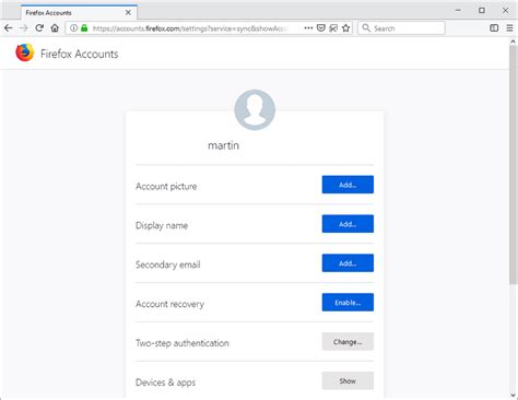 How To Create Firefox Account Recovery Keys GHacks Tech News Account Recovery Accounting