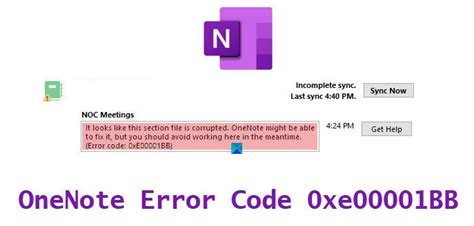 Fix OneNote Error XE C