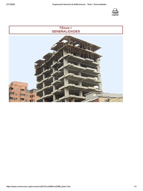 Reglamento Nacional De Edificaciones Pdf