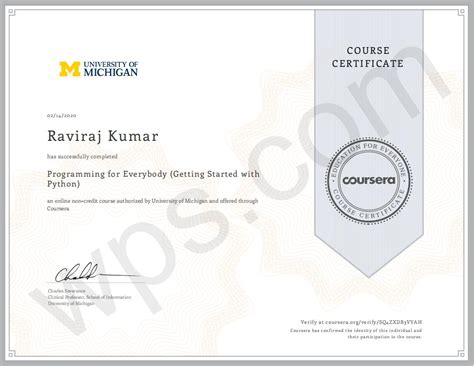 Raviraj Kumar On Linkedin Certificate Michigan Python