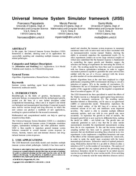 pdf universal immune system simulator framework uiss