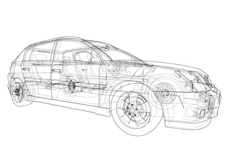 Concept Car Vector Rendering Of D Visible Automobile Render Vector Visible Automobile Render