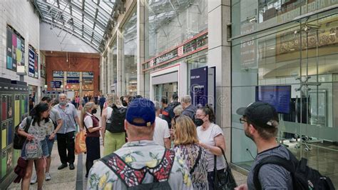 Inside View Of The Busy Cologne Main Train Station In Germany Editorial