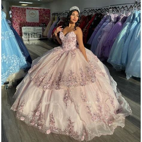 Pearl Pink Sequined Appliques Ruffles Quinceanera Dresses 2023