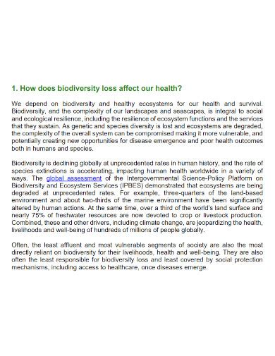 Biodiversity 99 Examples Format How To Describe Pdf