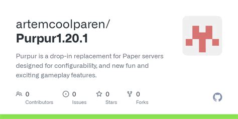 GitHub Artemcoolparen Purpur1 20 1 Purpur Is A Drop In Replacement For Paper Servers Designed