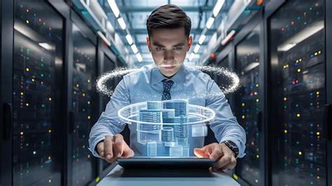 Premium Photo Comprehensive Cloud Computing Infrastructure Hybrid Cloud Network Concept Background