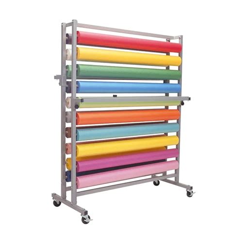 Custom Metal Fabric Roll Display Rack Waterproof Fabric Roll Storage