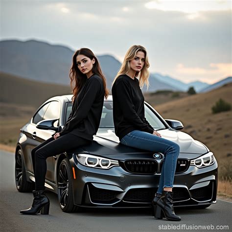 Fotoshooting With Female Models On Bmw M3 Stable Diffusion Online