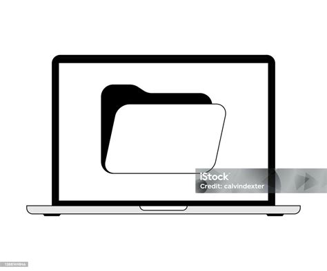 랩톱 컴퓨터 폴더 아이콘 0명에 대한 스톡 벡터 아트 및 기타 이미지 0명 개념 공유 개념 Istock
