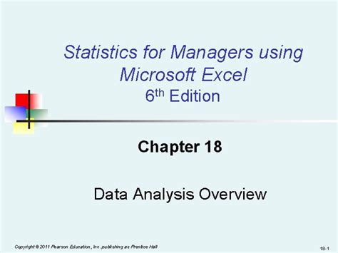 Statistics For Managers Using Microsoft Excel 6 Th