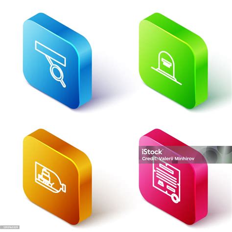 Isometric 라인 해적 눈 패치 Rip 작성 삭제 표시 내부 및 법령 양피지 스크롤 아이콘을 설정합니다 벡터 3차원 형태에 대한 스톡 벡터 아트 및 기타 이미지